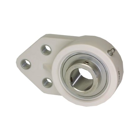 Iptci 3-Bolt Flange Ball Bearing Unit, 25 mm Bore, Thermoplastic Housing, SS Insert, Set Screw ...